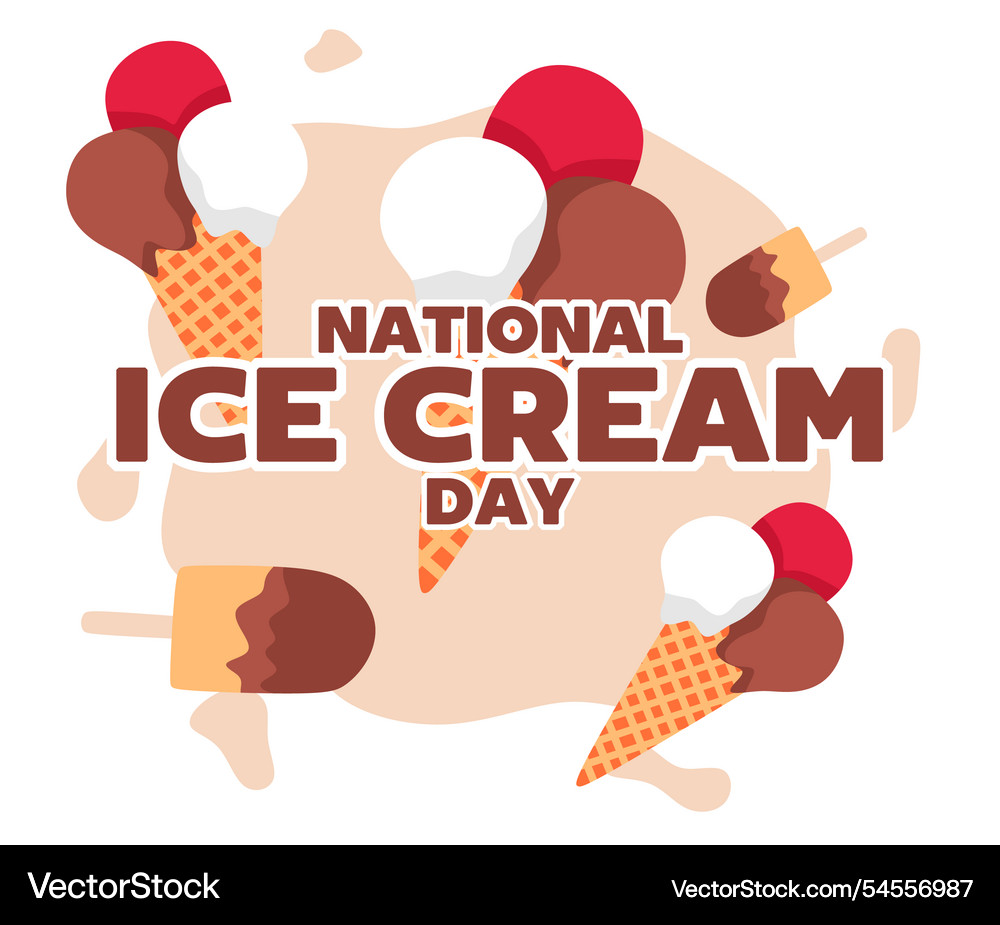 Happy national ice cream day Royalty Free Vector Image