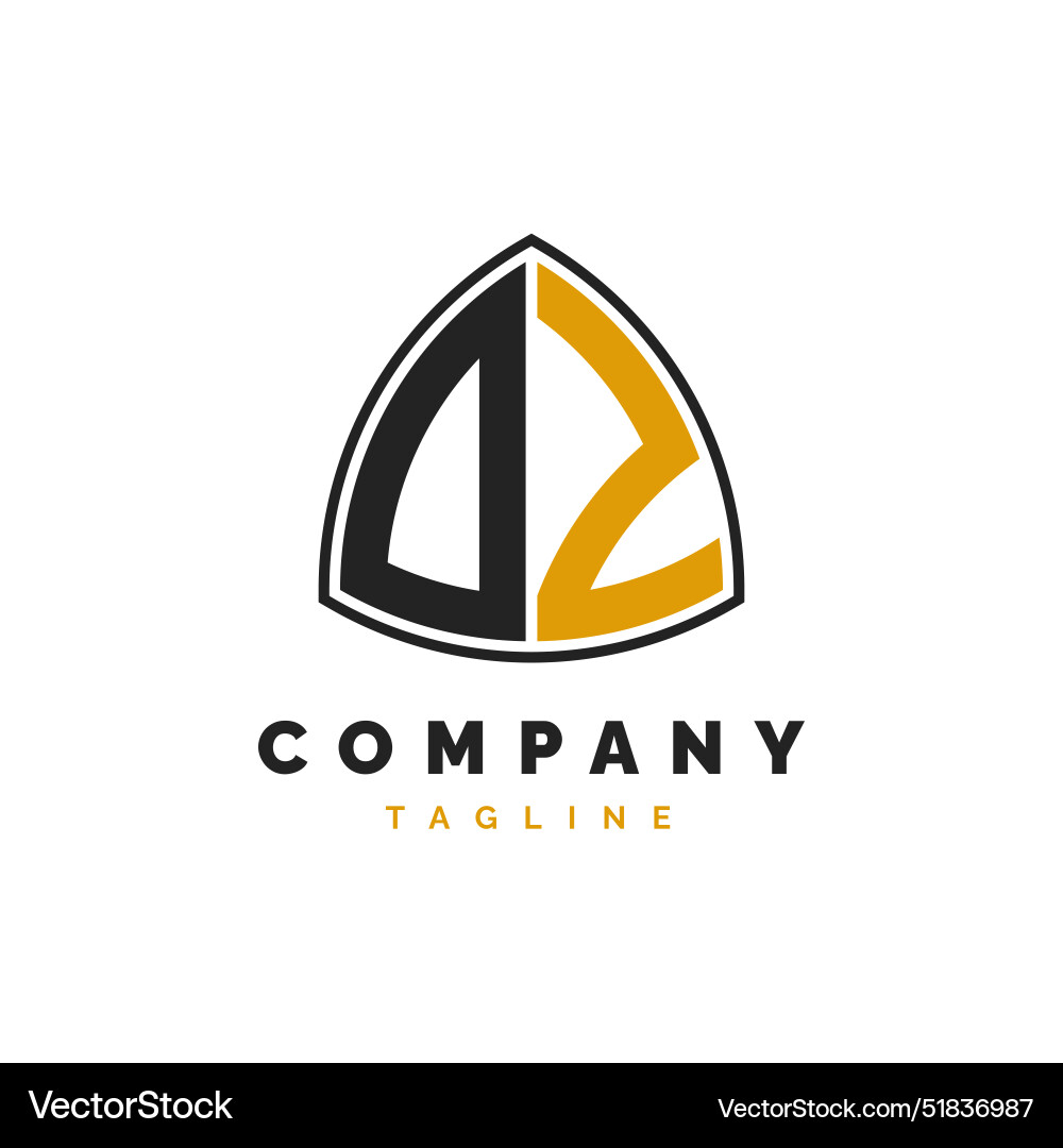 Initial letter dz logo design alphabet dz logo Vector Image