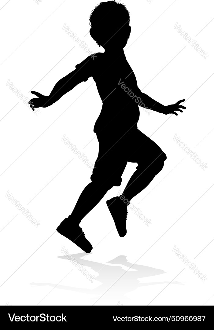 Kid child silhouette Royalty Free Vector Image