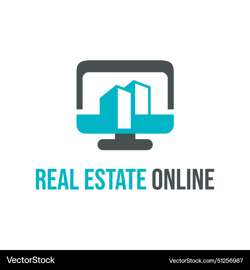 Real estate market logo Royalty Free Vector Image
