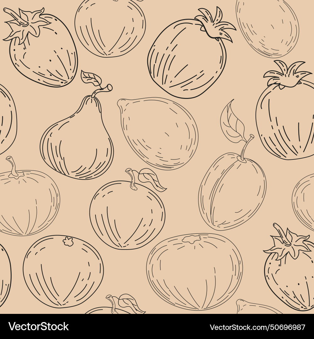 Seamless pattern hand drawing sketch fruits Vector Image
