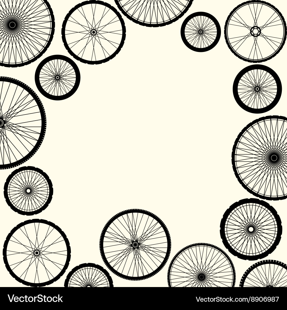 Wheels border background Royalty Free Vector Image