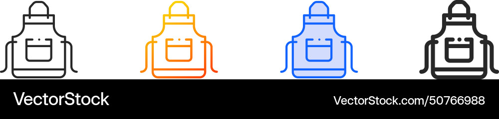 Apron iconthin linear gradient blue stroke Vector Image