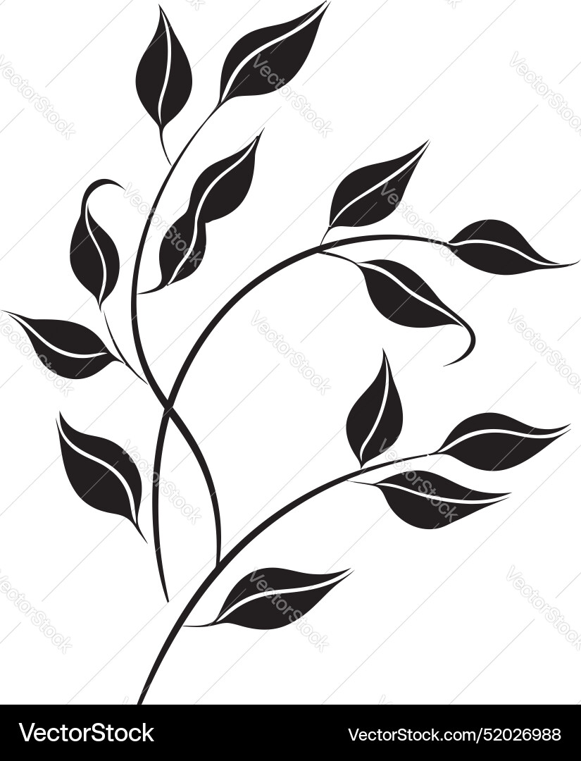 Botanical breeze graphic badge hand drawn botany Vector Image