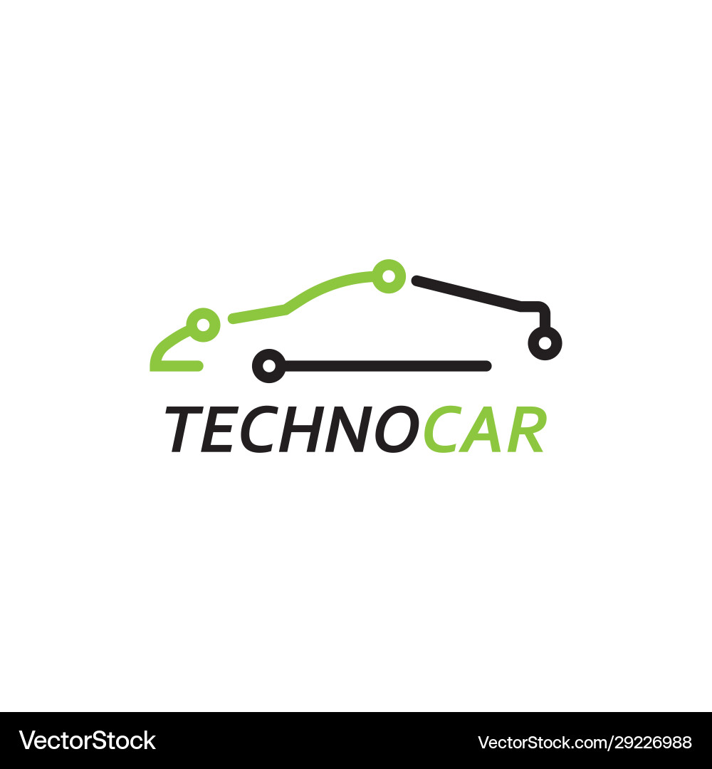 Car technology logo design Royalty Free Vector Image