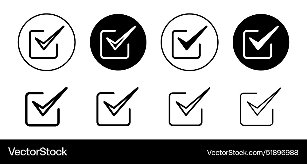 Check mark success icon for confirming correct Vector Image
