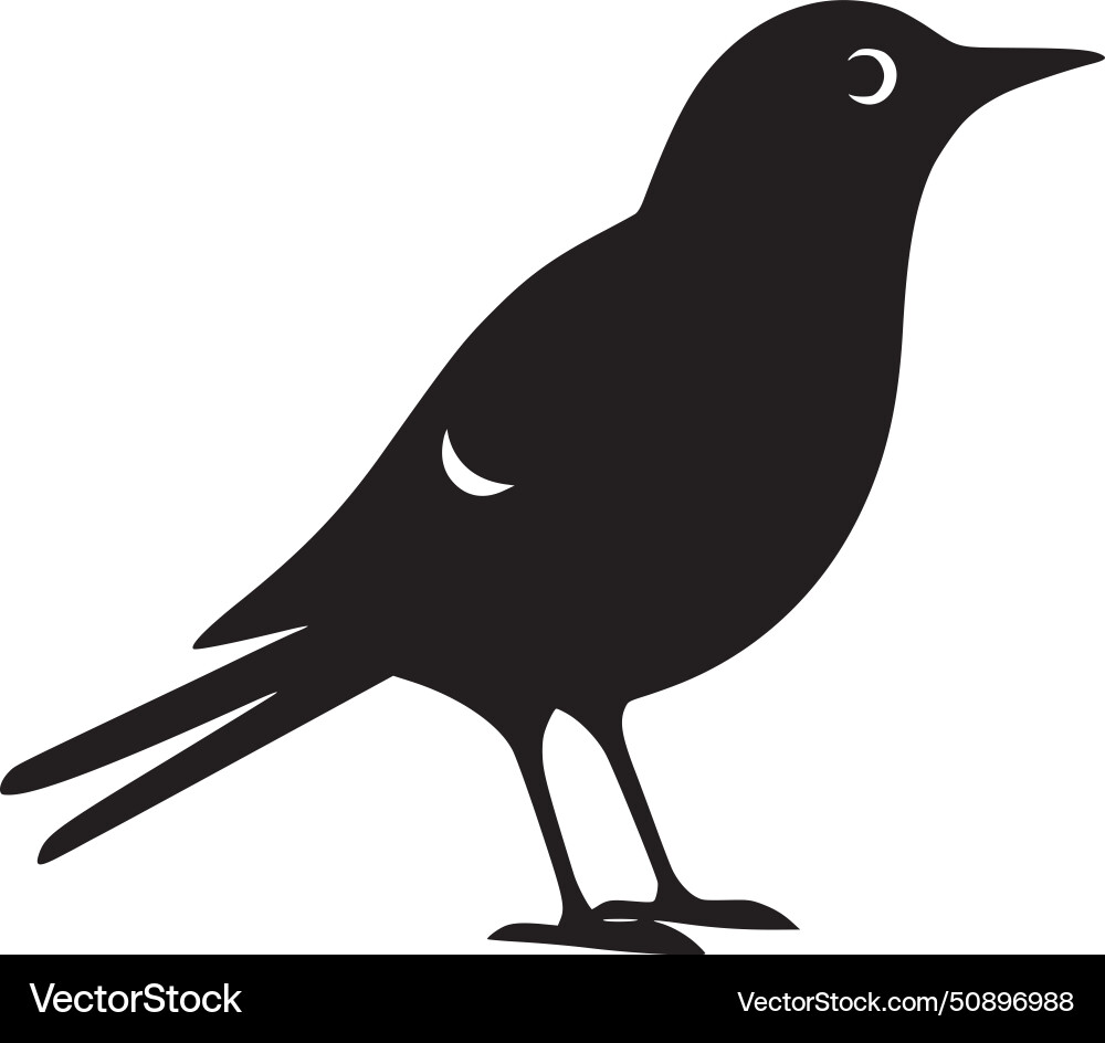 Crow - black and white Royalty Free Vector Image