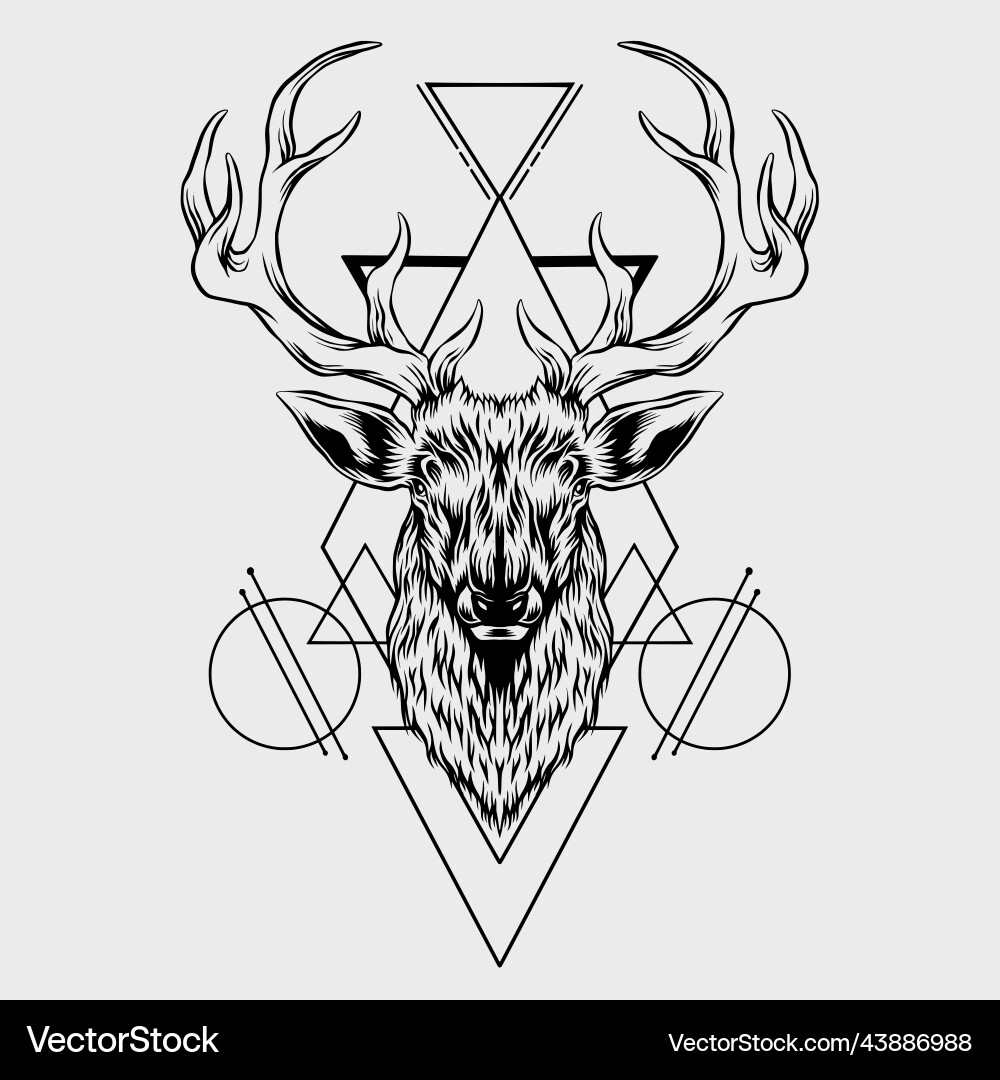Deer head with geometry Royalty Free Vector Image