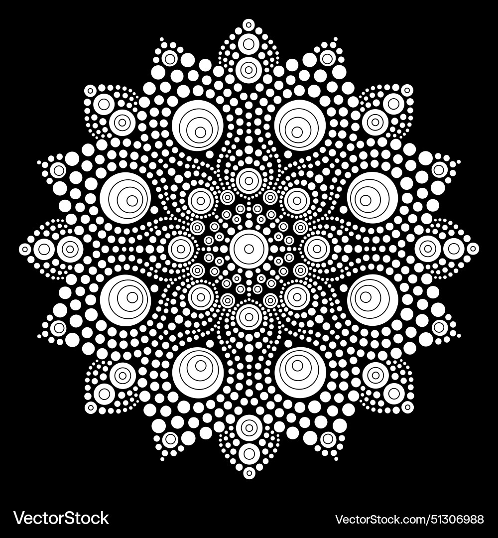 Dot mandala art therapy coloring page Royalty Free Vector