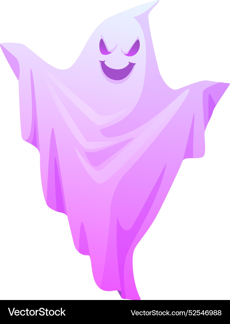 Funny cartoon phantom character flying ghost Vector Image