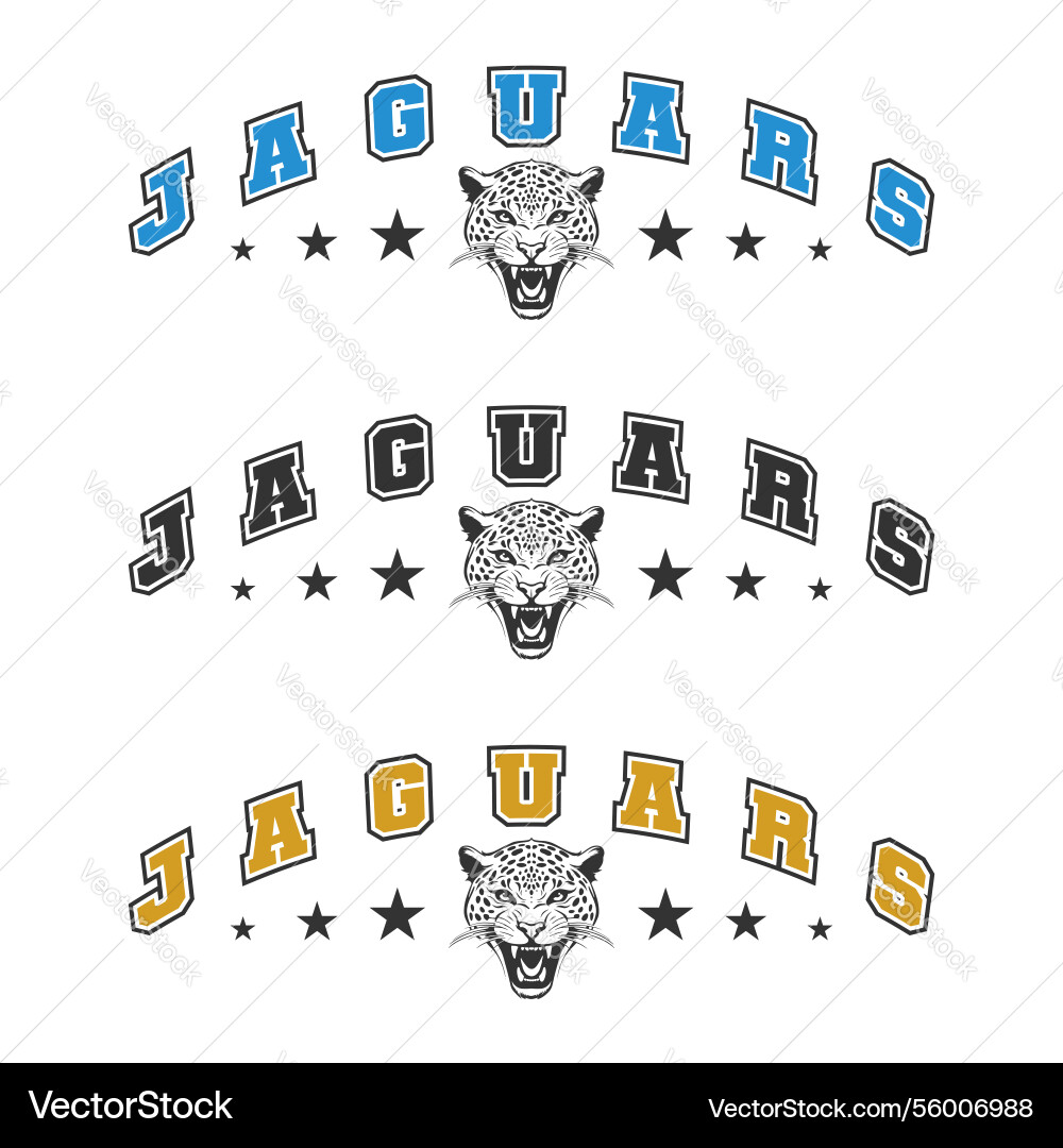 Jaguars clip art design mascot Royalty Free Vector Image