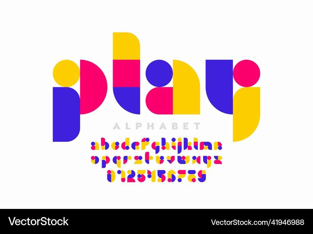 Modern playful style font design Royalty Free Vector Image