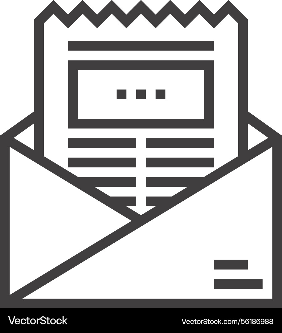 Newsletter flat line web icon Royalty Free Vector Image