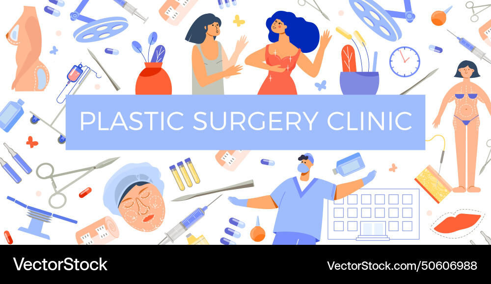 Plastic surgery seamless pattern Royalty Free Vector Image