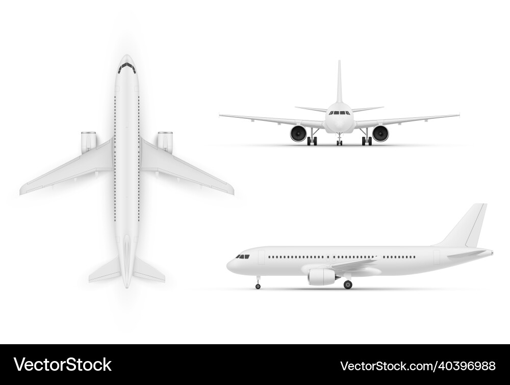 Realistic modern plane civil aviation Royalty Free Vector