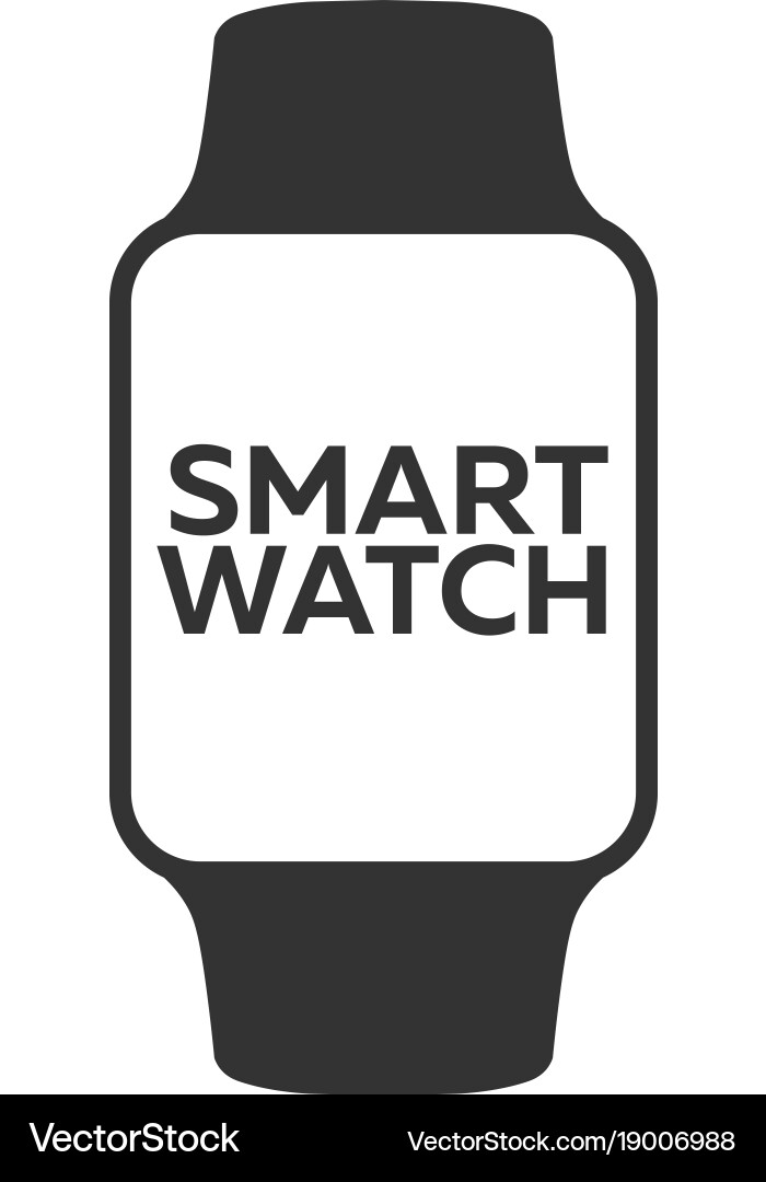 Smart watch isolated on white logo stainless Vector Image