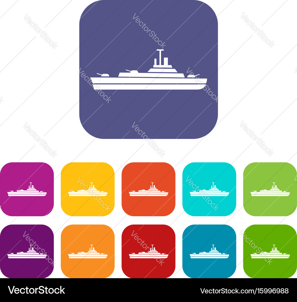 Warship Icons Set Lizenzfreies Vektorbild - VectorStock