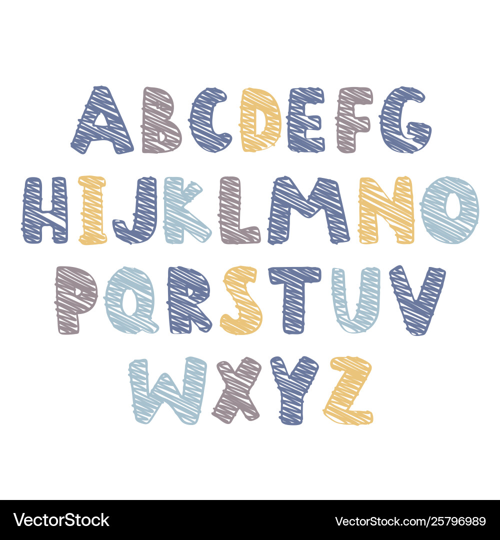 Abstract colorful alphabet for kids stuff Vector Image