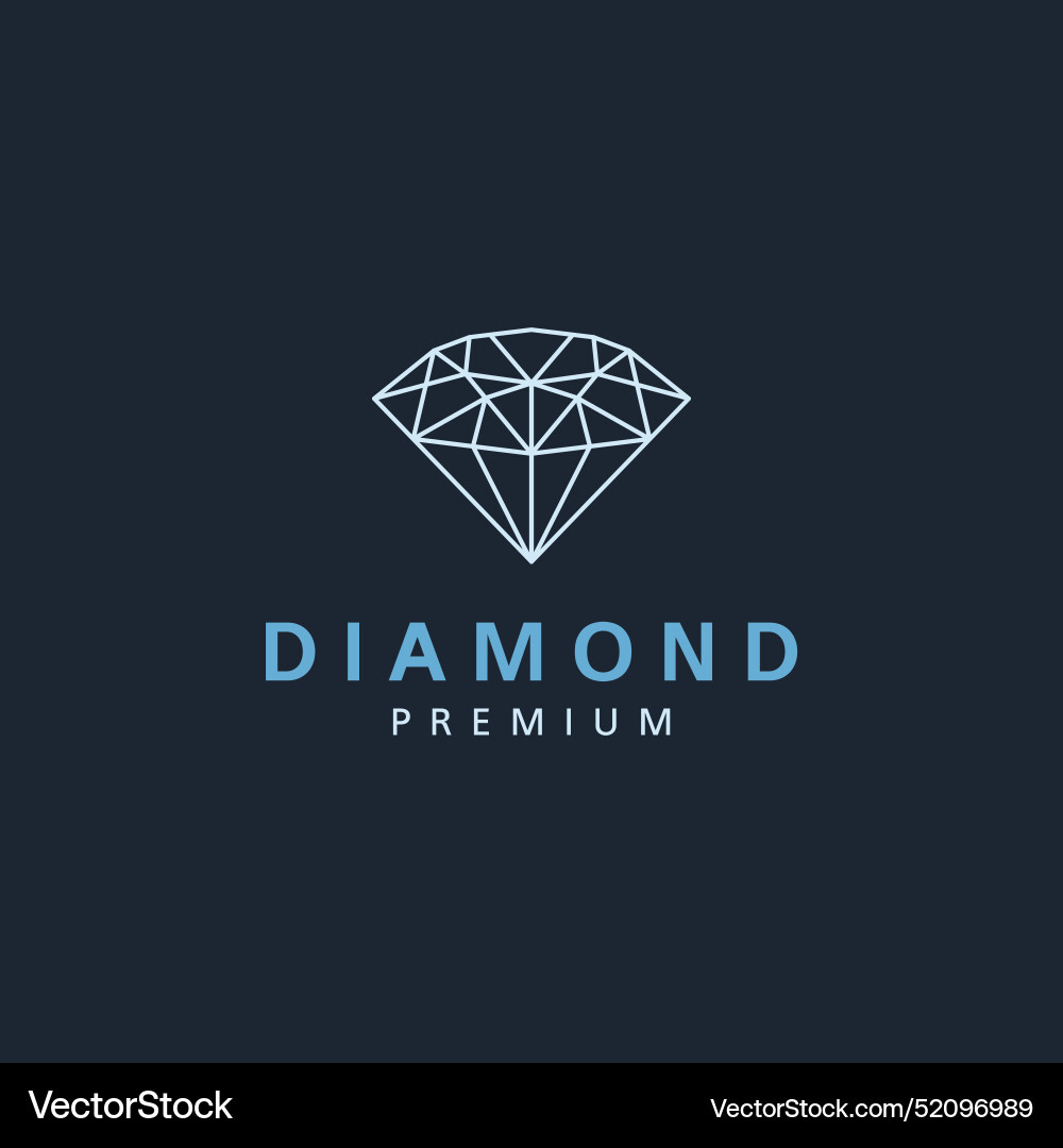 Abstract diamond line art logo design Royalty Free Vector