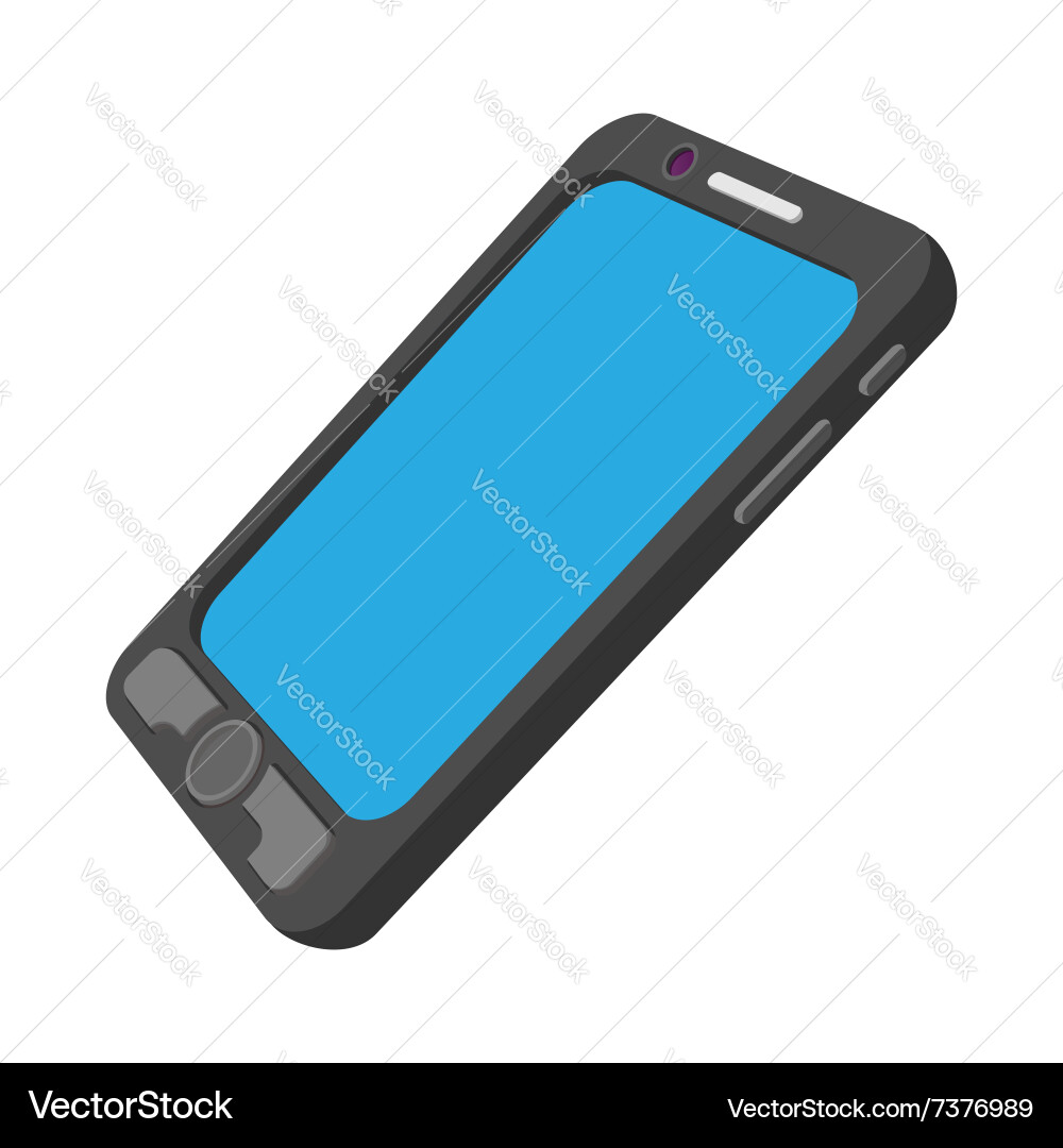 Black mobile phone cartoon icon Royalty Free Vector Image