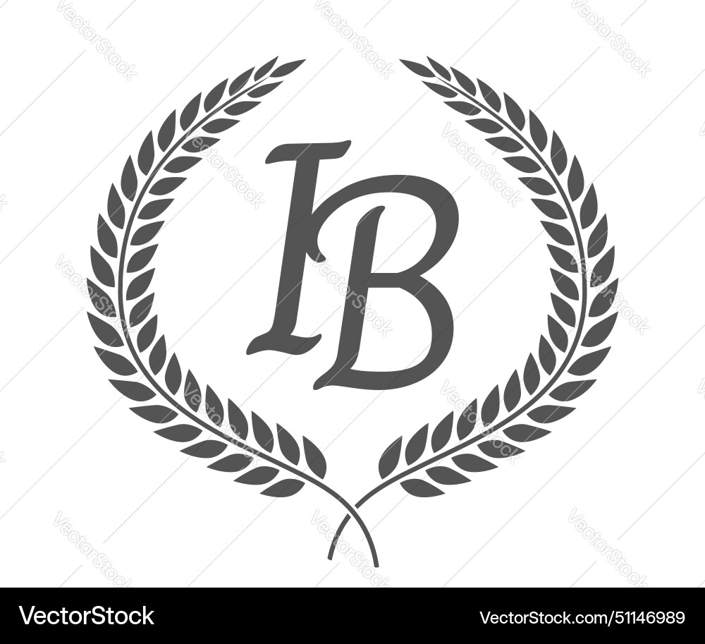Initial letter i and b ib monogram logo design Vector Image