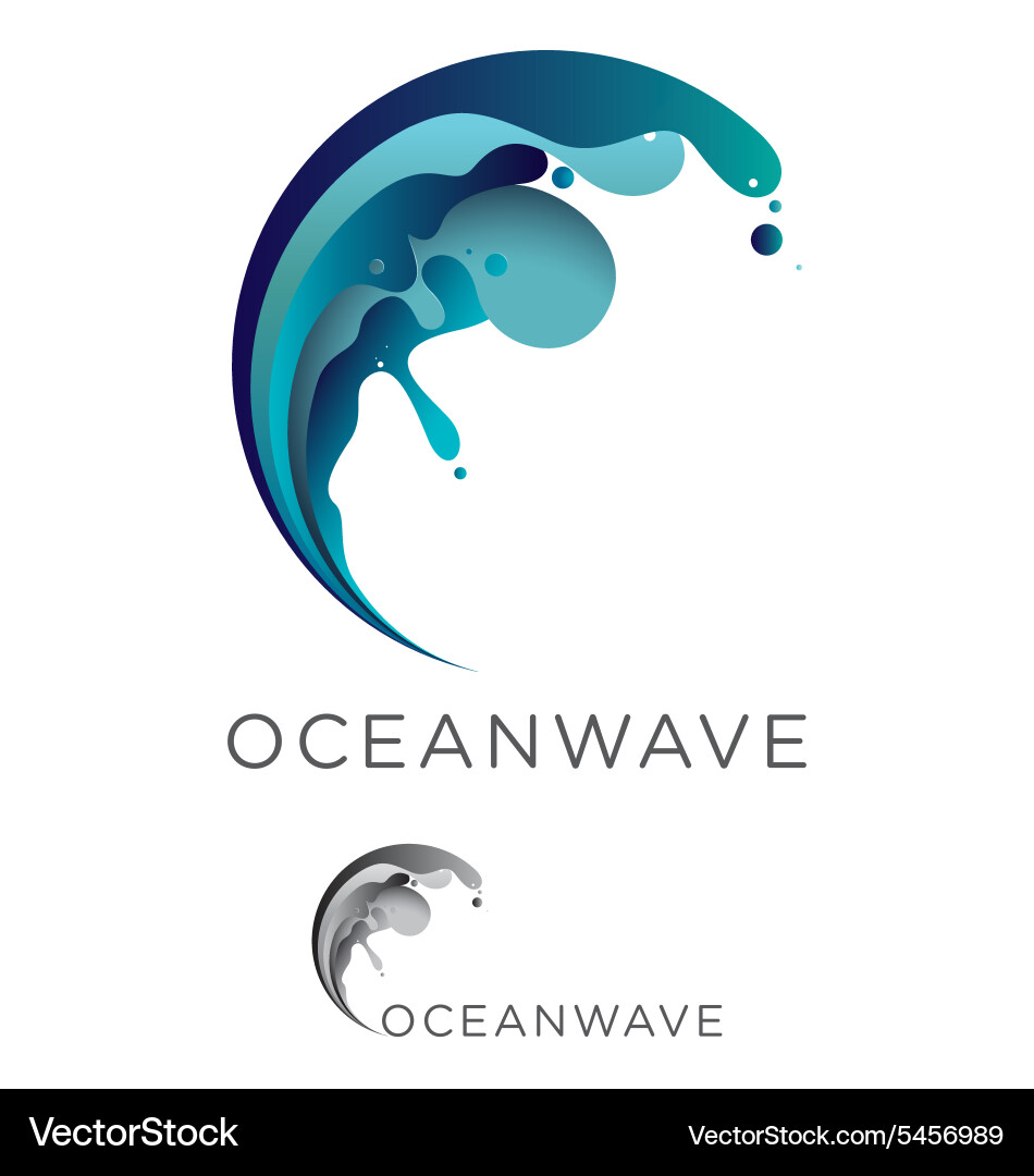 Ocean wave logo Royalty Free Vector Image - VectorStock