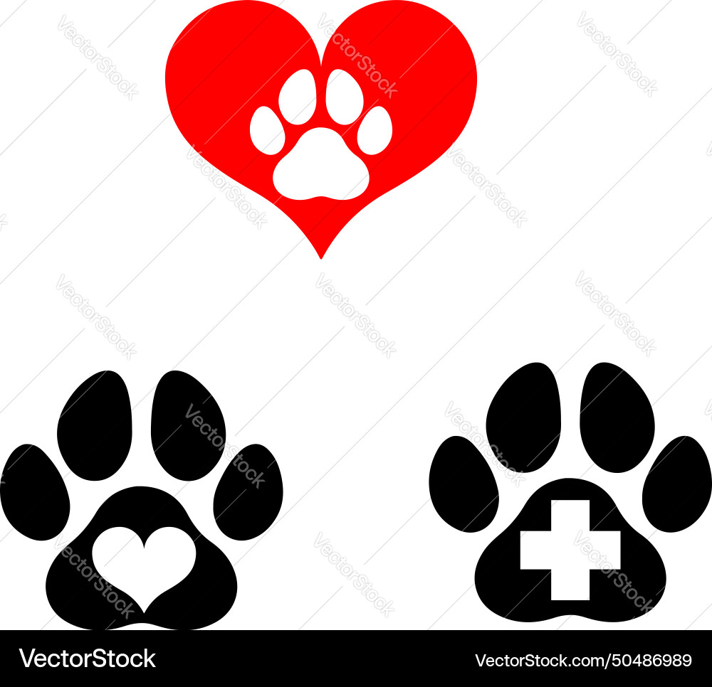 Pet love icons Royalty Free Vector Image - VectorStock