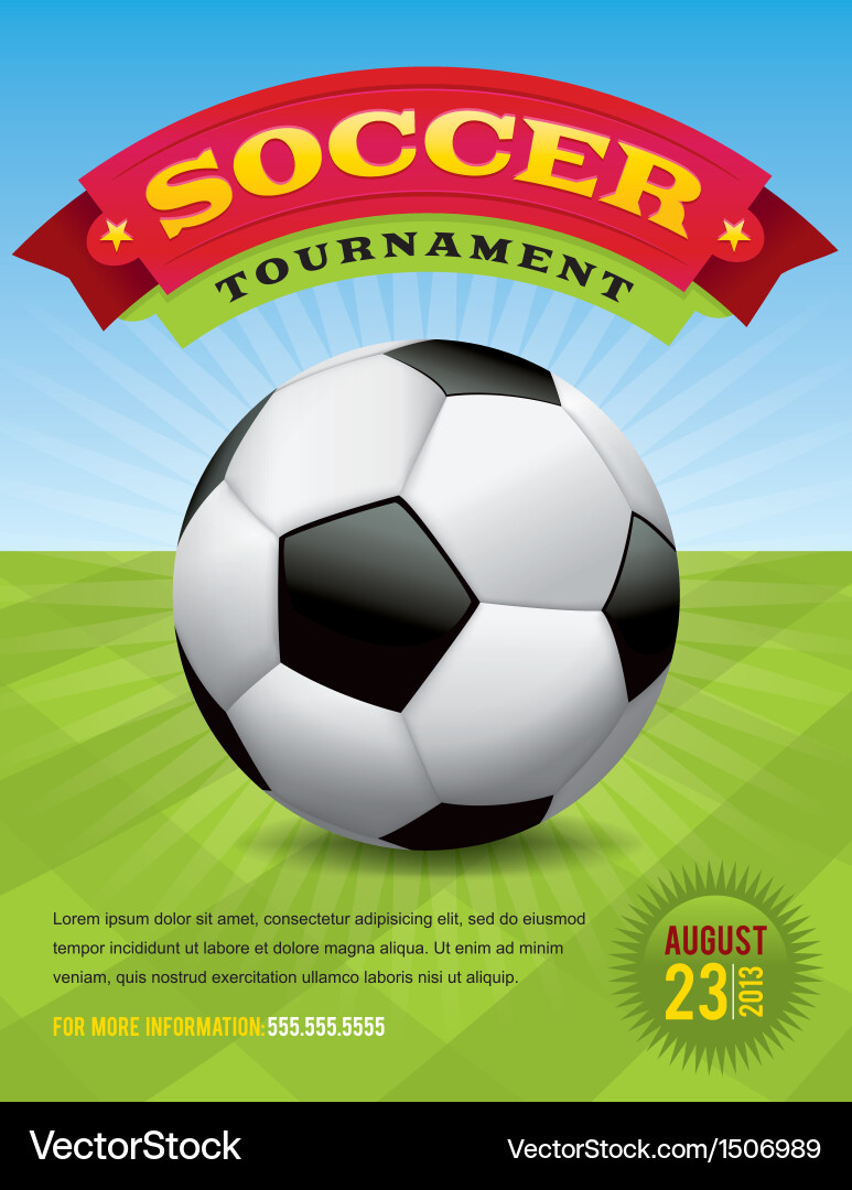 Soccer tournament design Royalty Free Vector Image