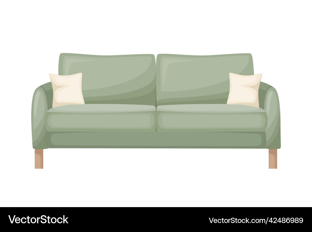 Sofa comfortable for interior design Royalty Free Vector