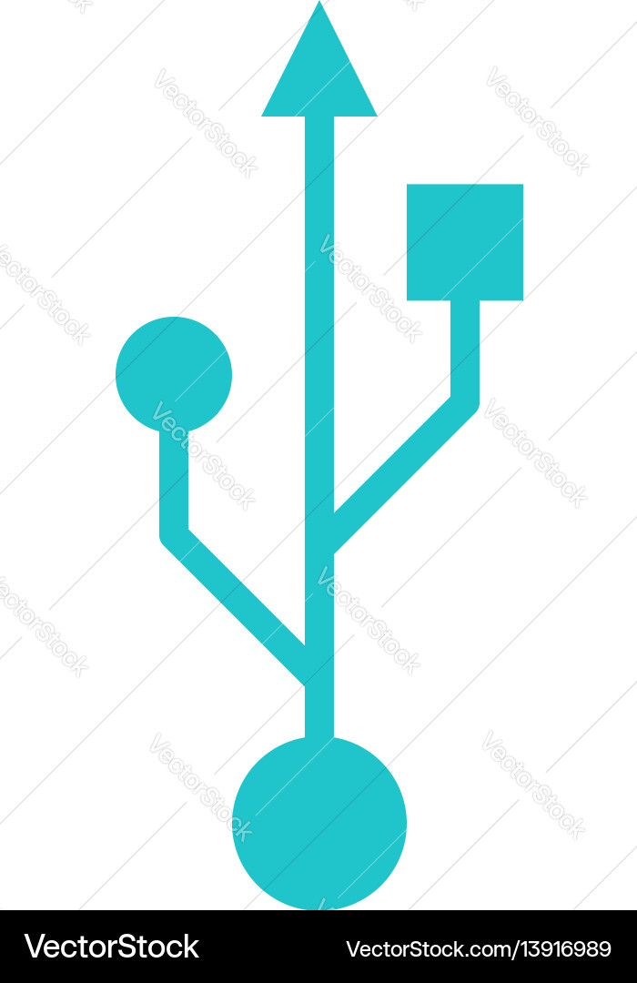 Usb port symbol universal serial bus sign Vector Image