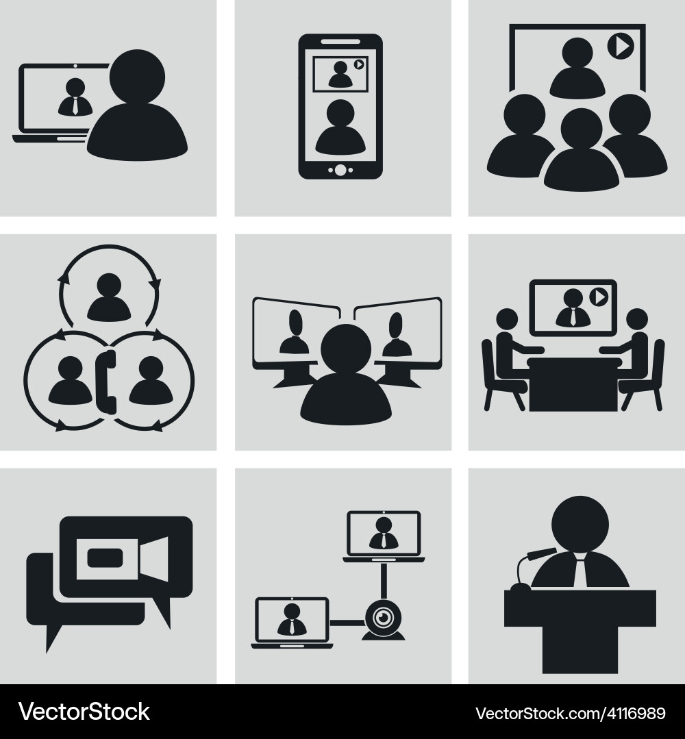 Video conference Royalty Free Vector Image - VectorStock
