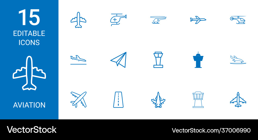 15 aviation icons (37006990) – Free Vector | VectorStock