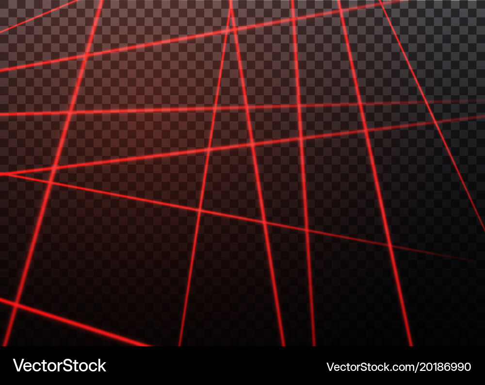 Abstract red laser beam transparent isolated Vector Image