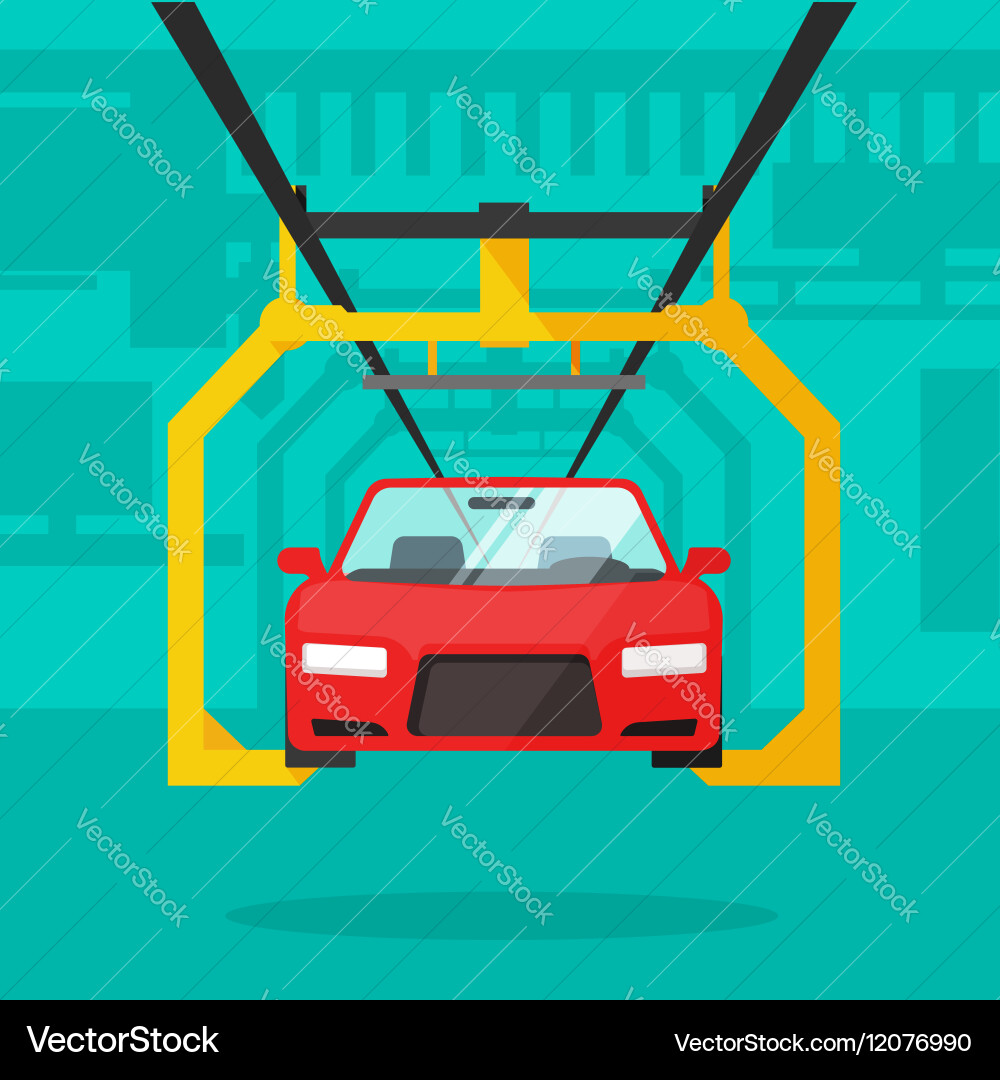 Car production line automobile Royalty Free Vector Image
