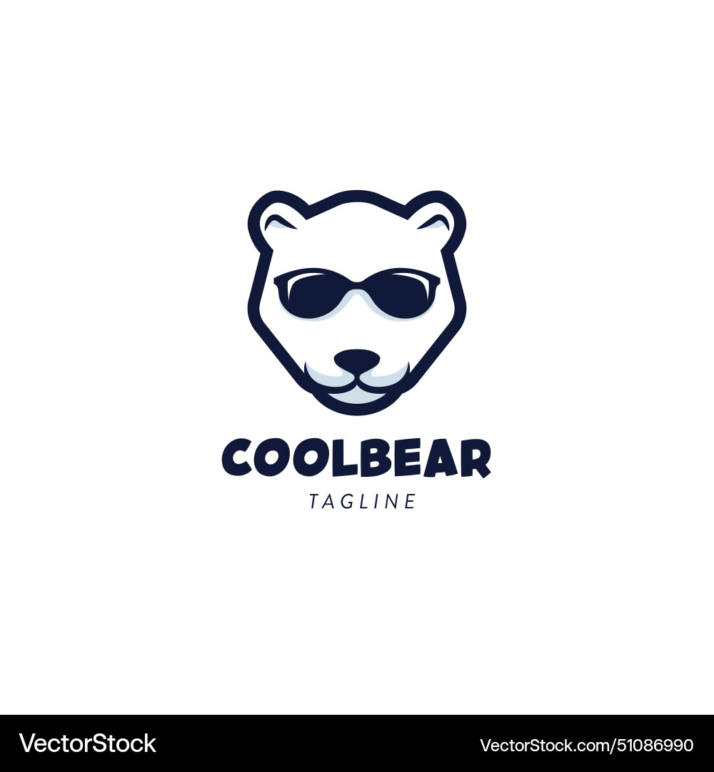 Cool polar bear mascot logo symbol design Vector Image