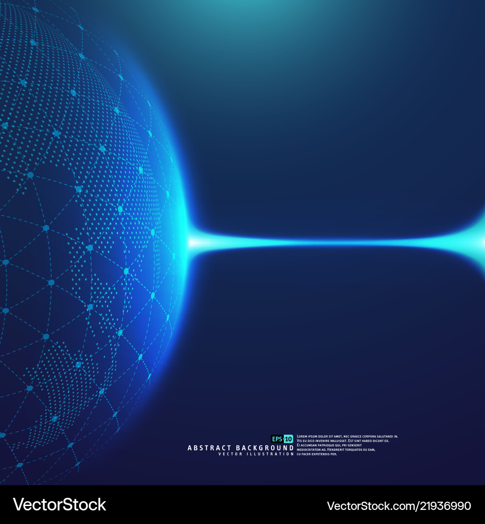 Cosmic Globe with Blue Rays – Royalty-Free Vector | VectorStock