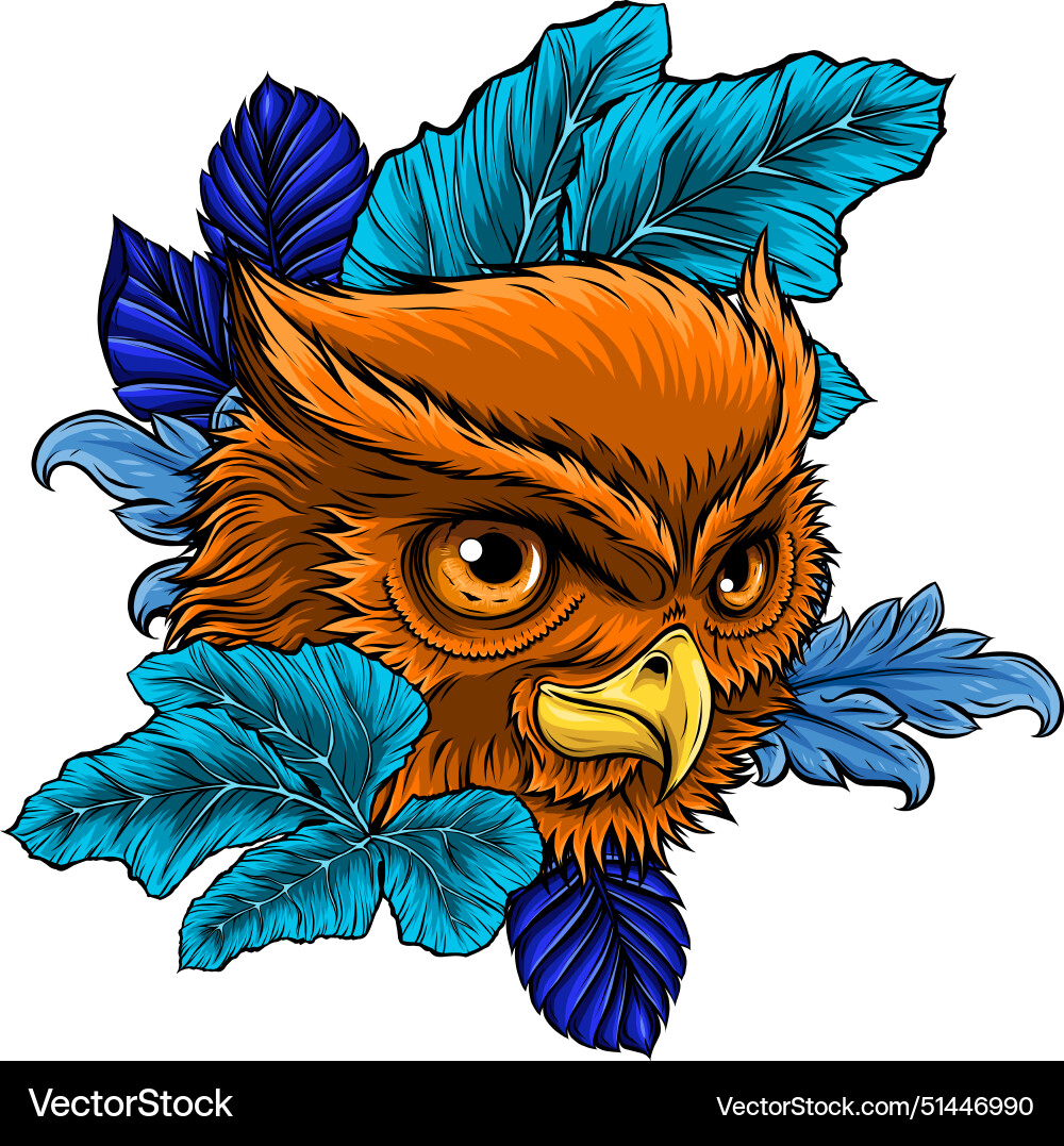 Cute cartoon owl head design Royalty Free Vector Image