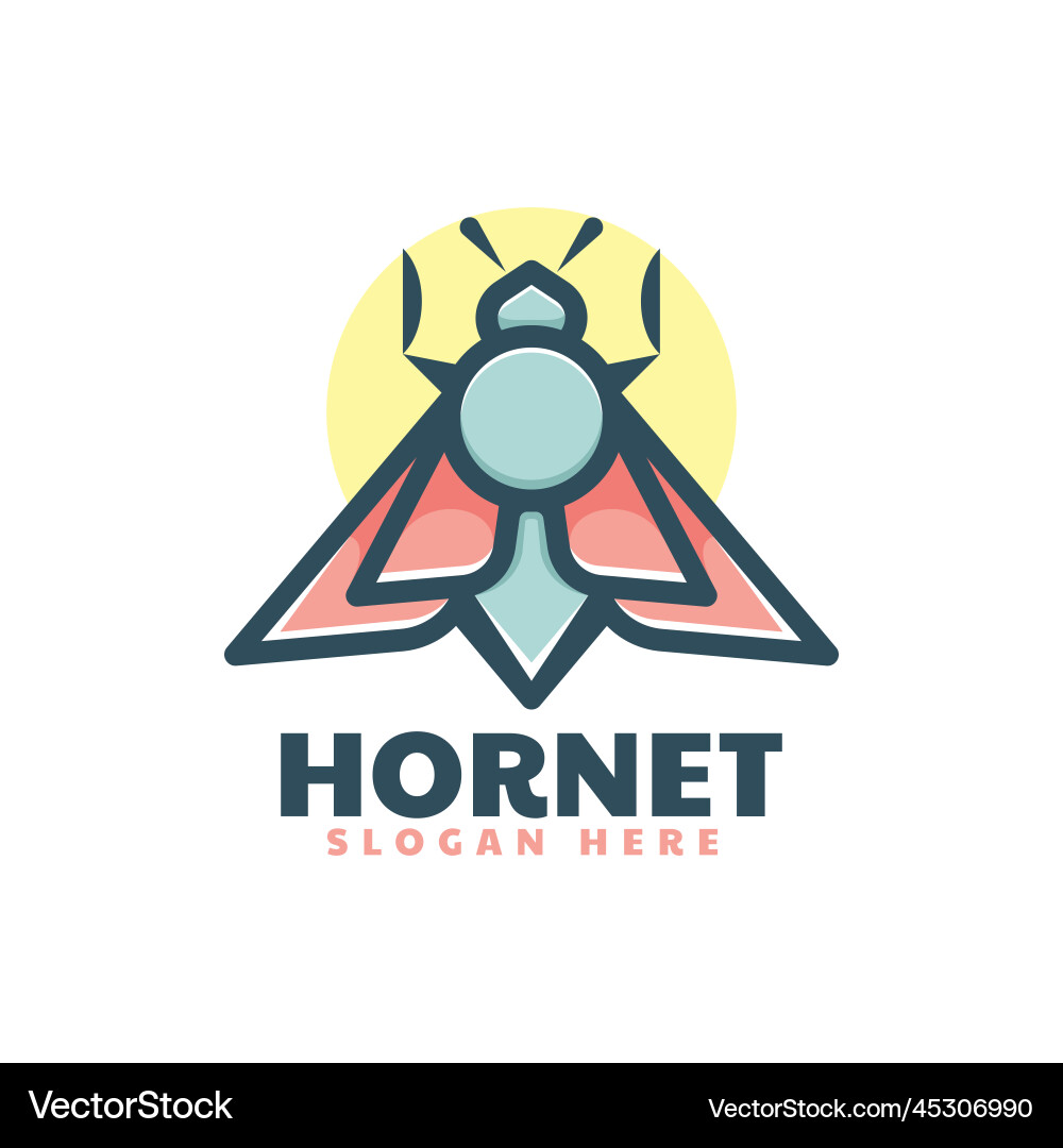 Logo hornet simple mascot style Royalty Free Vector Image