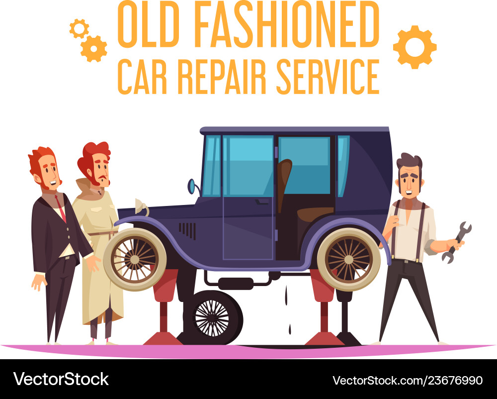 Old fashioned car cartoon Royalty Free Vector Image