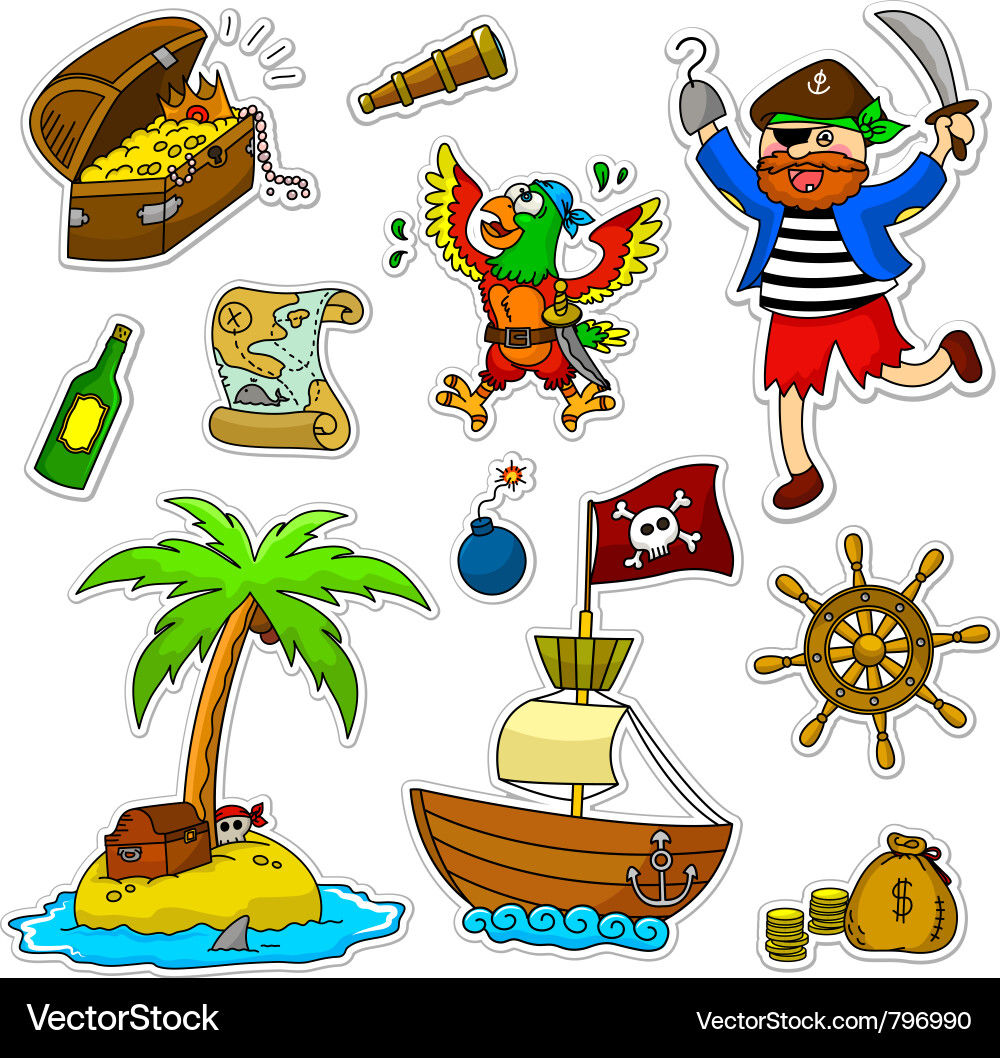 Pirate Icon Set Royalty Free Vector Image - VectorStock