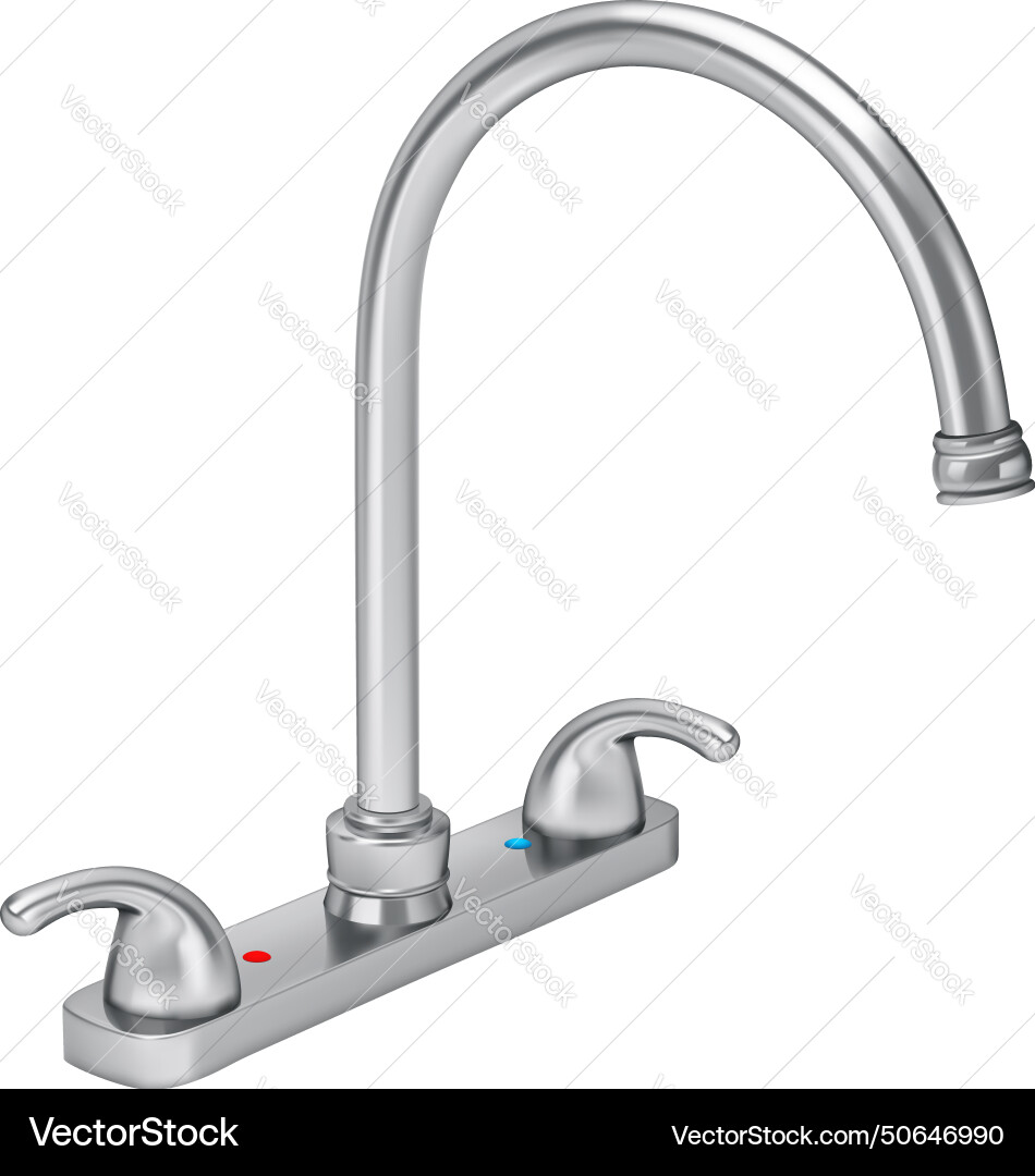 Stainless steel faucet Royalty Free Vector Image