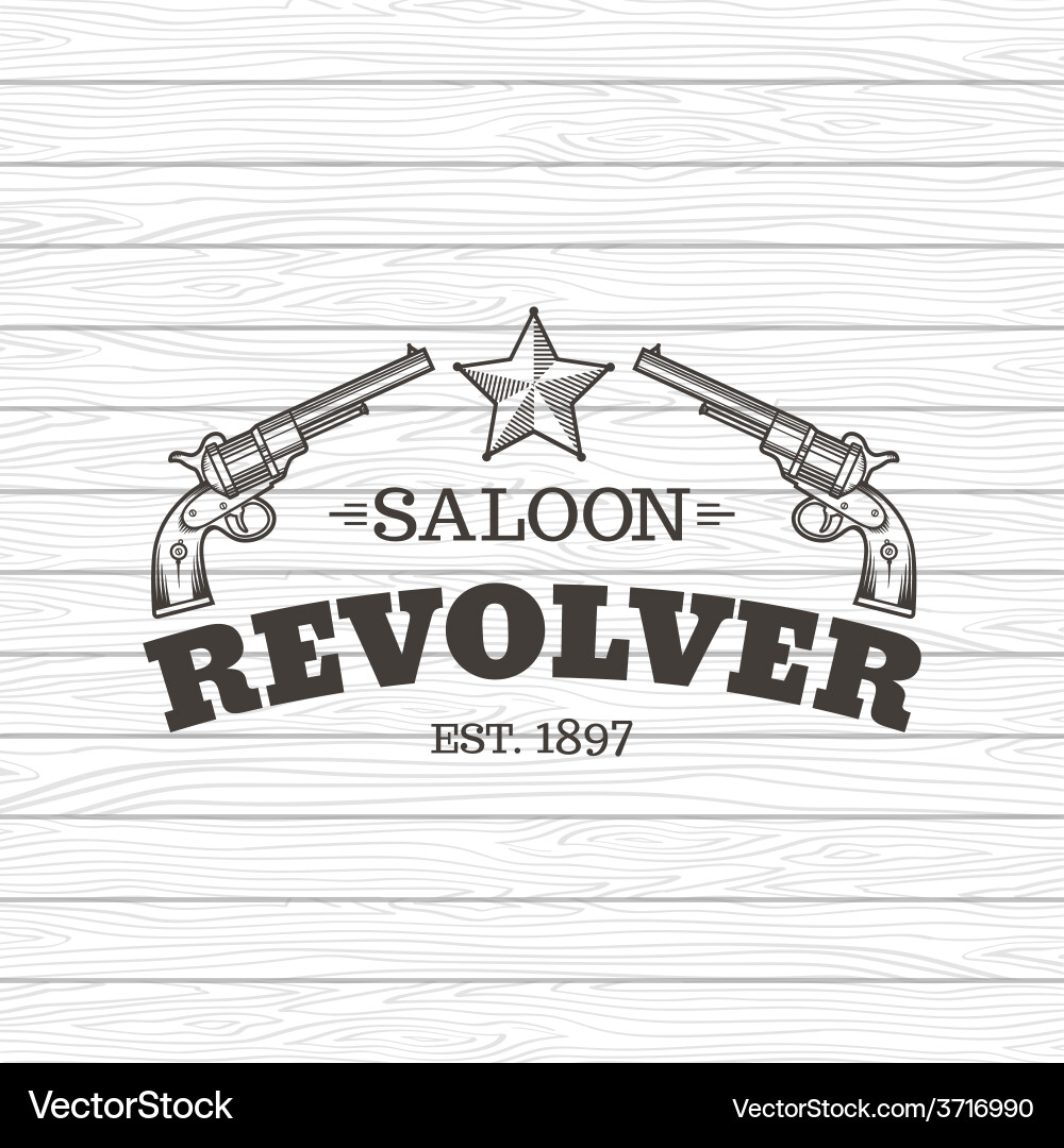 Western Revolver Logo Royalty Free Vector Image