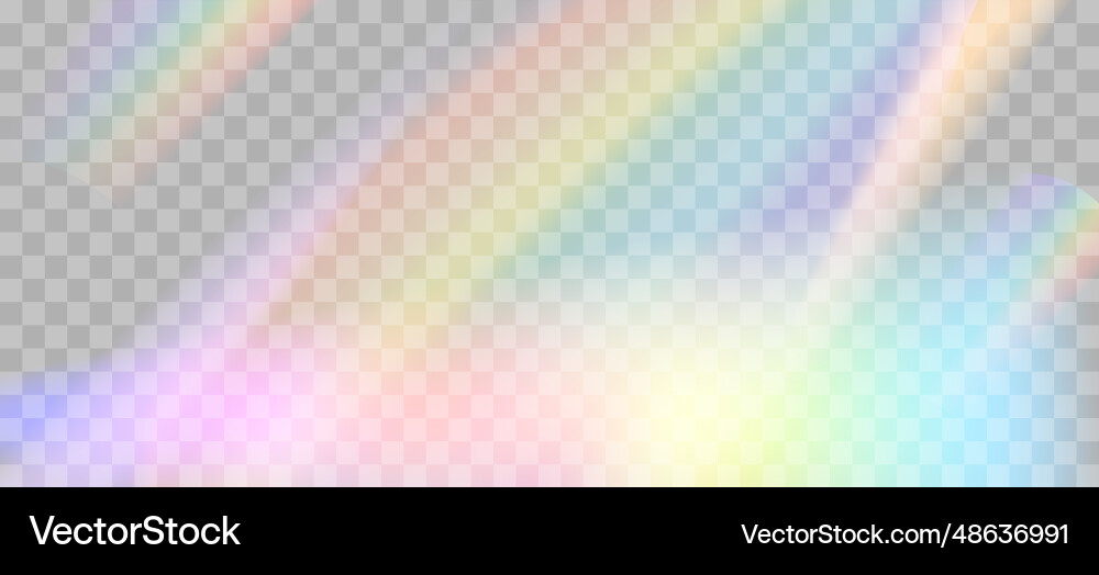 Blurred rainbow refraction overlay effect light Vector Image