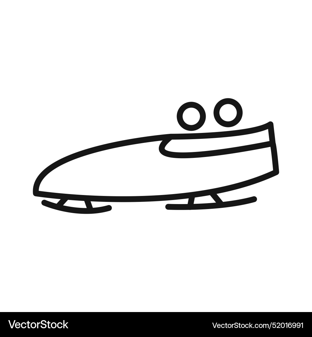 Bobsleigh icon black line art Royalty Free Vector Image
