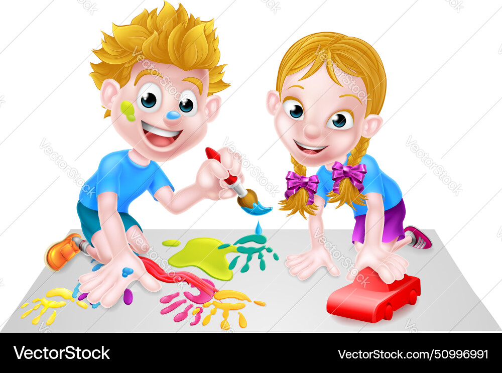 Children playing Royalty Free Vector Image - VectorStock