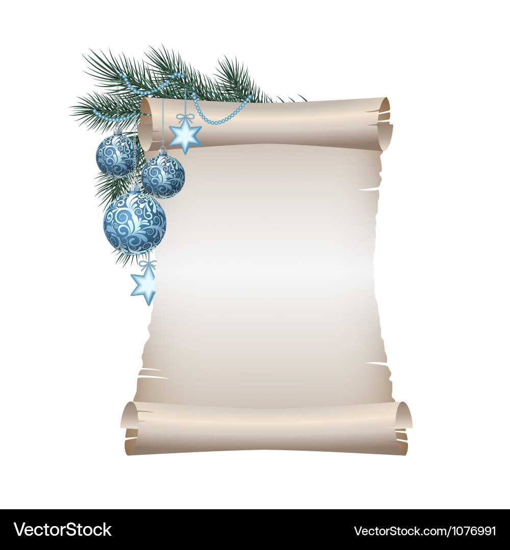 Christmas scroll Royalty Free Vector Image - VectorStock