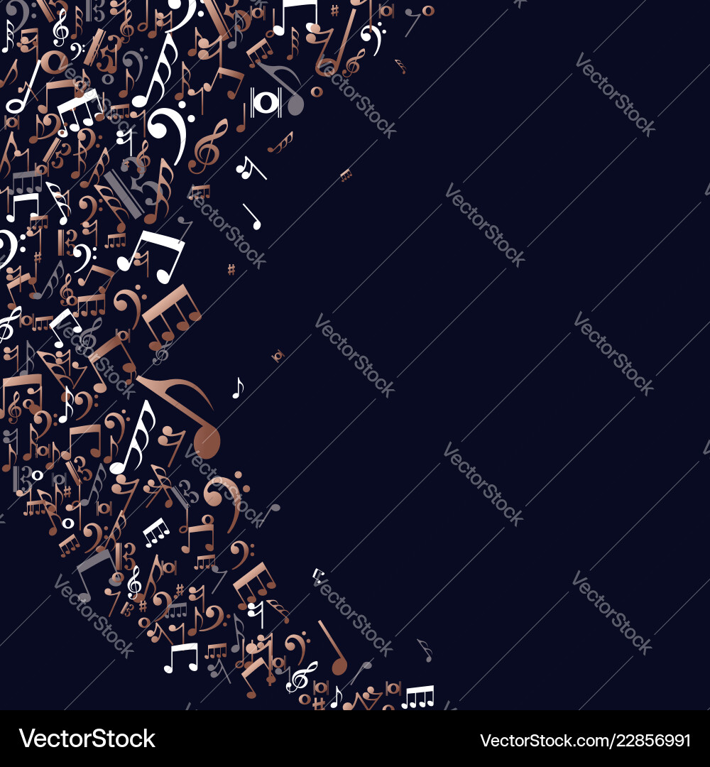 Copper Music Notes Background Royalty Free Vector Image