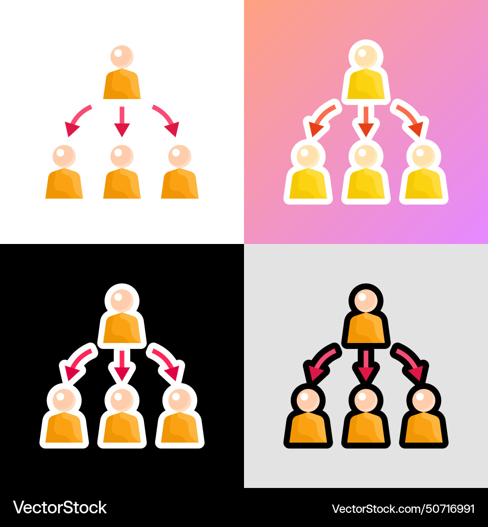 Delegate flat icon boss and employees corporate Vector Image