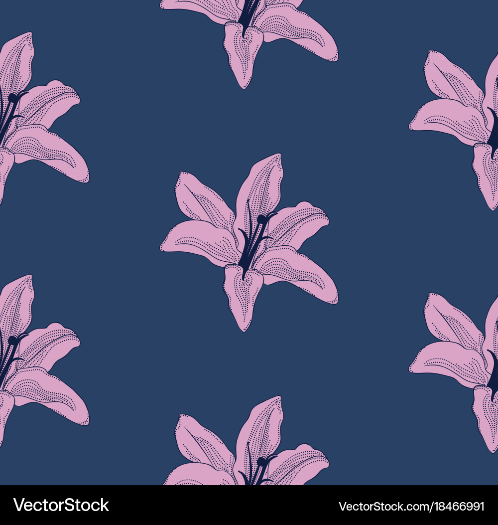Floral Lily Pattern Royalty Free Vector Image - VectorStock