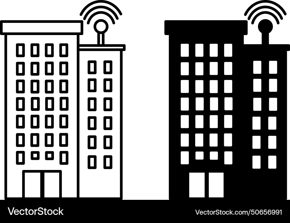 Network building icons black and white Royalty Free Vector